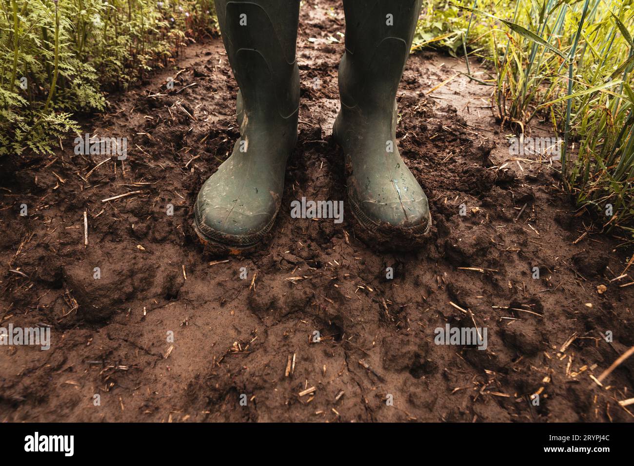 Muddy rubber boots clay hi-res stock photography and images - Alamy