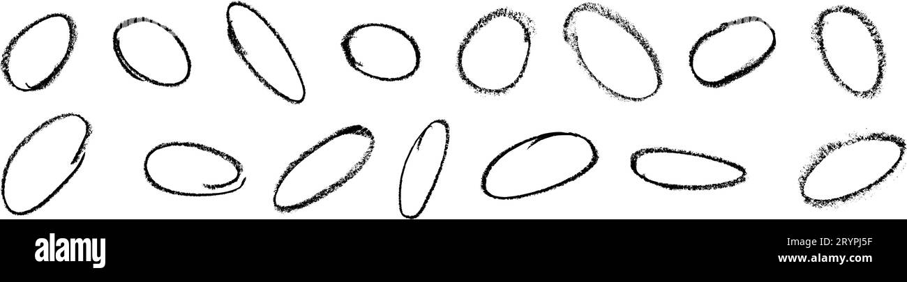 Hand drawn irregular ovals and scribbles. Flat vector illustration ...