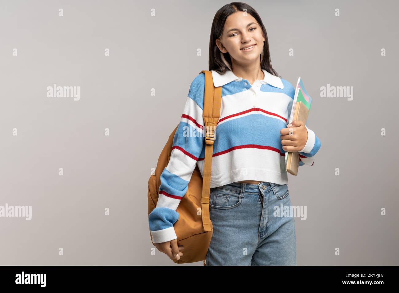 Attractive brunette student girl study hi-res stock photography and ...