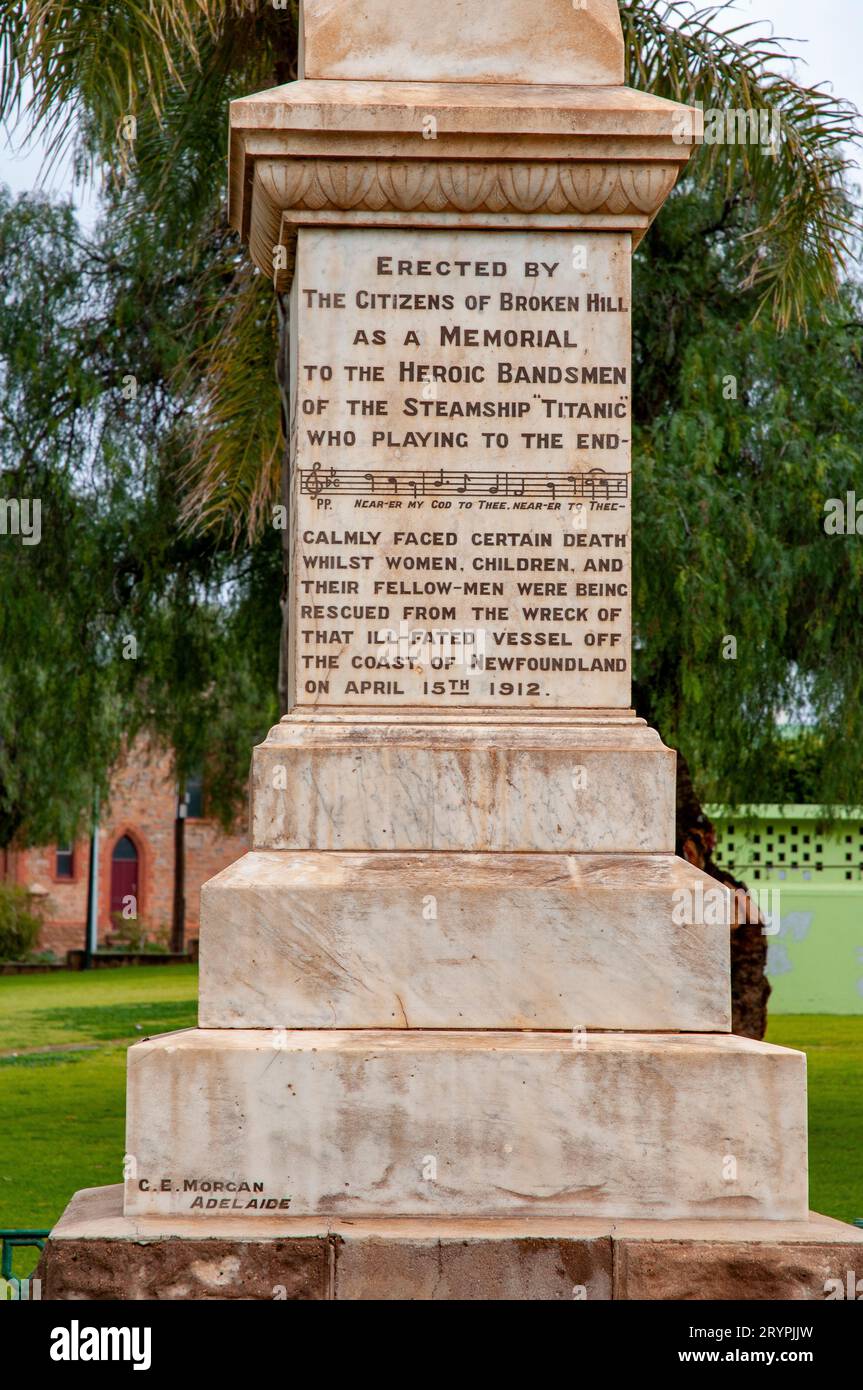 A memorial to the heroic bandsmen of the RMS Titanic who continued to ...