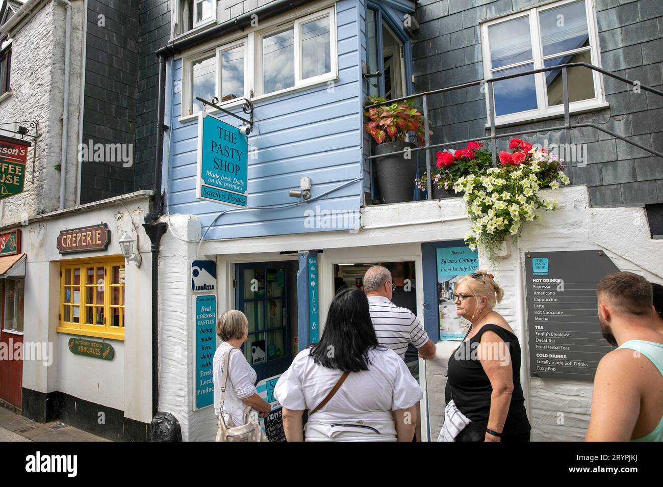 Love Cornwall, people queue outside Sarah's pasty shop to buy a Cornish ...