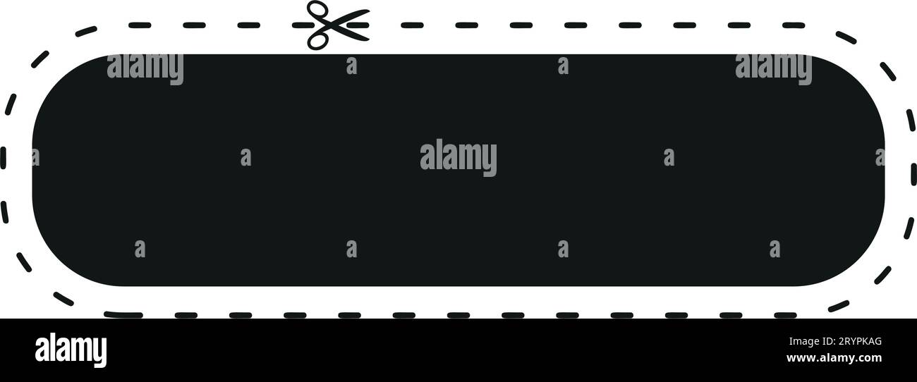 Cut line icon with scissor, cut here guidance, scissors and dash ...