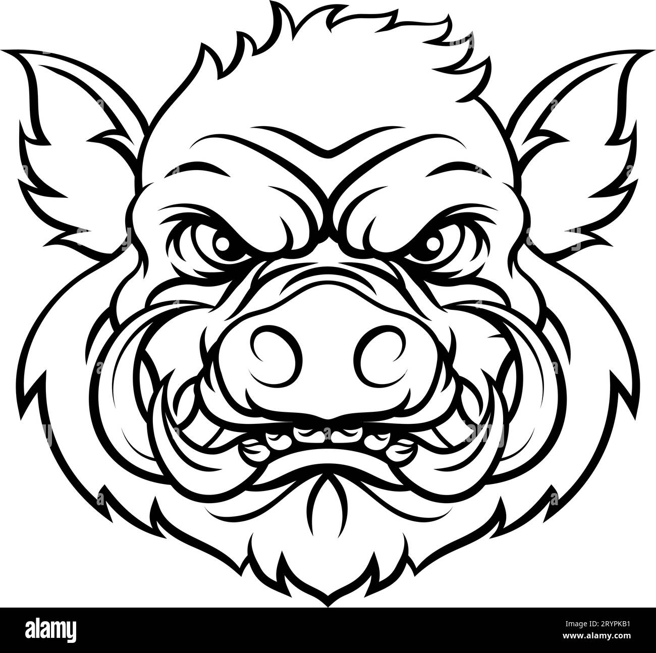 Boar Wild Hog Razorback Warthog Mascot Pig Cartoon Stock Vector Image ...