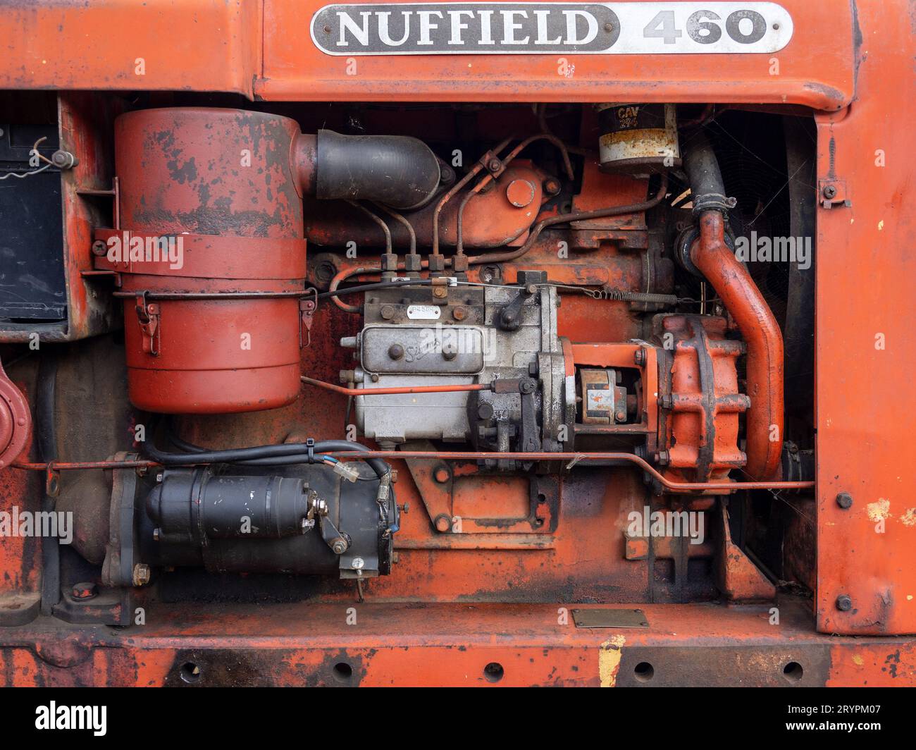 Close up of an engine on a Nuffield 460 tractor on display at the ...