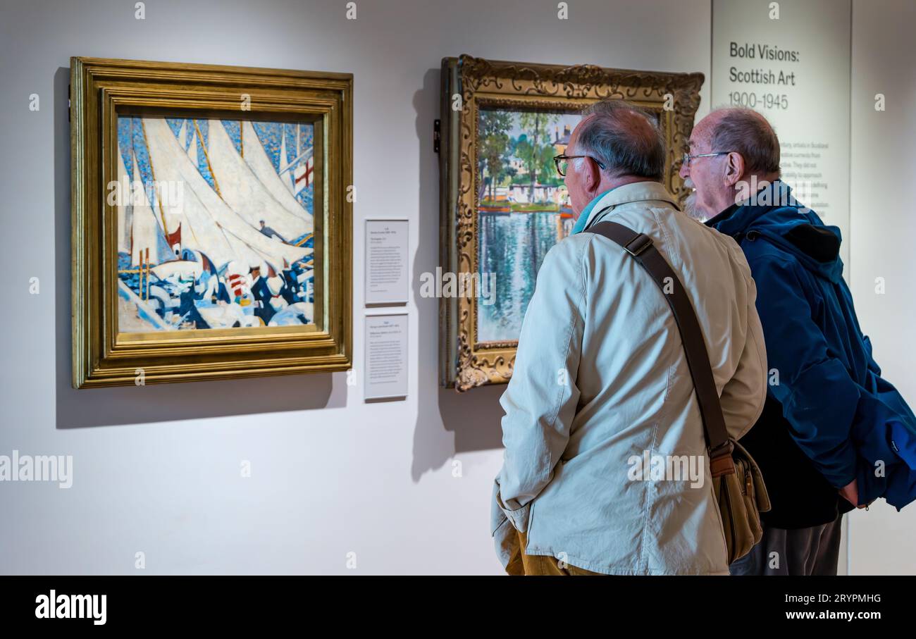 Visitors admiring paintings at National Galleries of Scotland newly ...