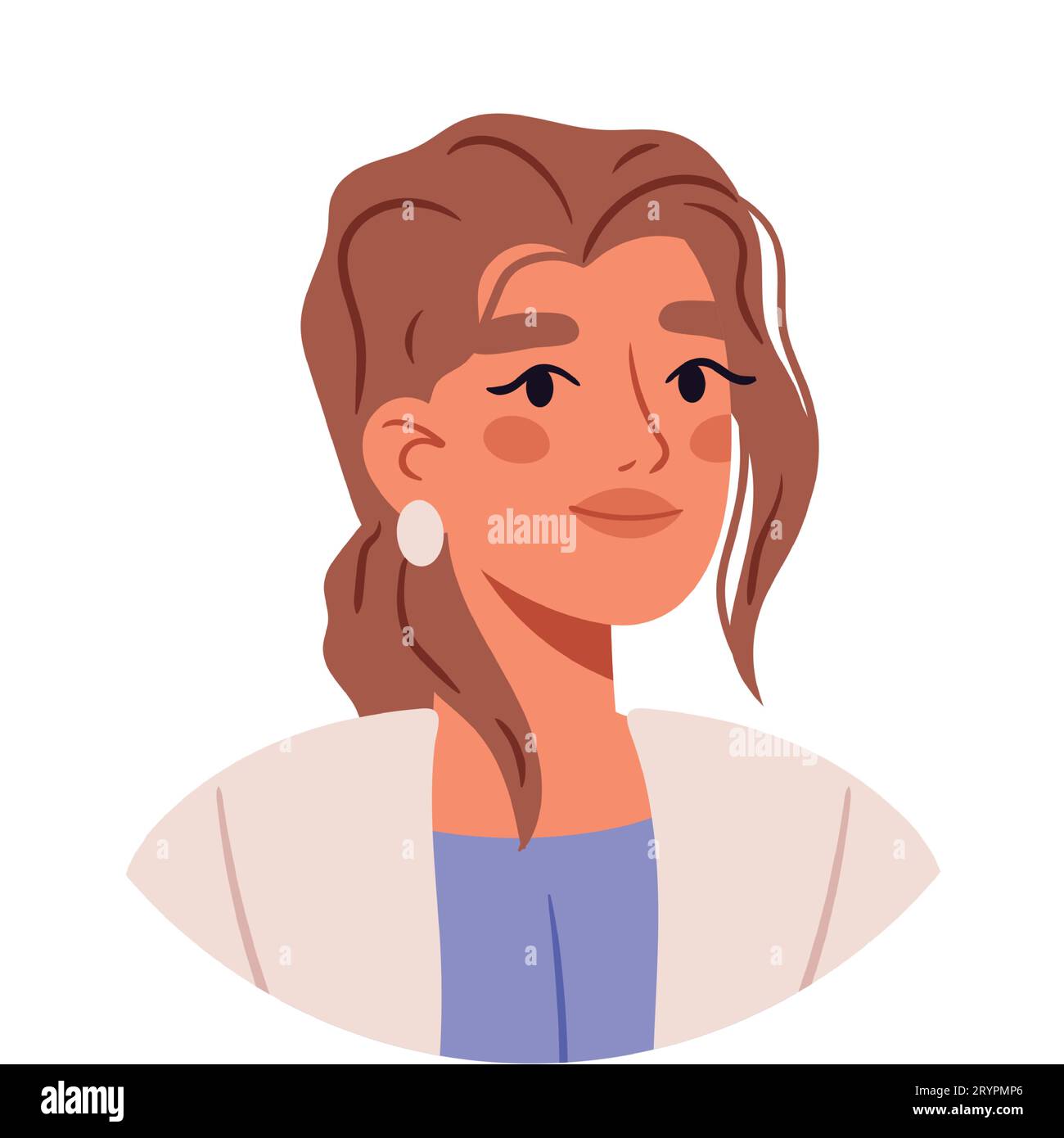 portraits people. Happy woman avatars. Different round face profiles ...