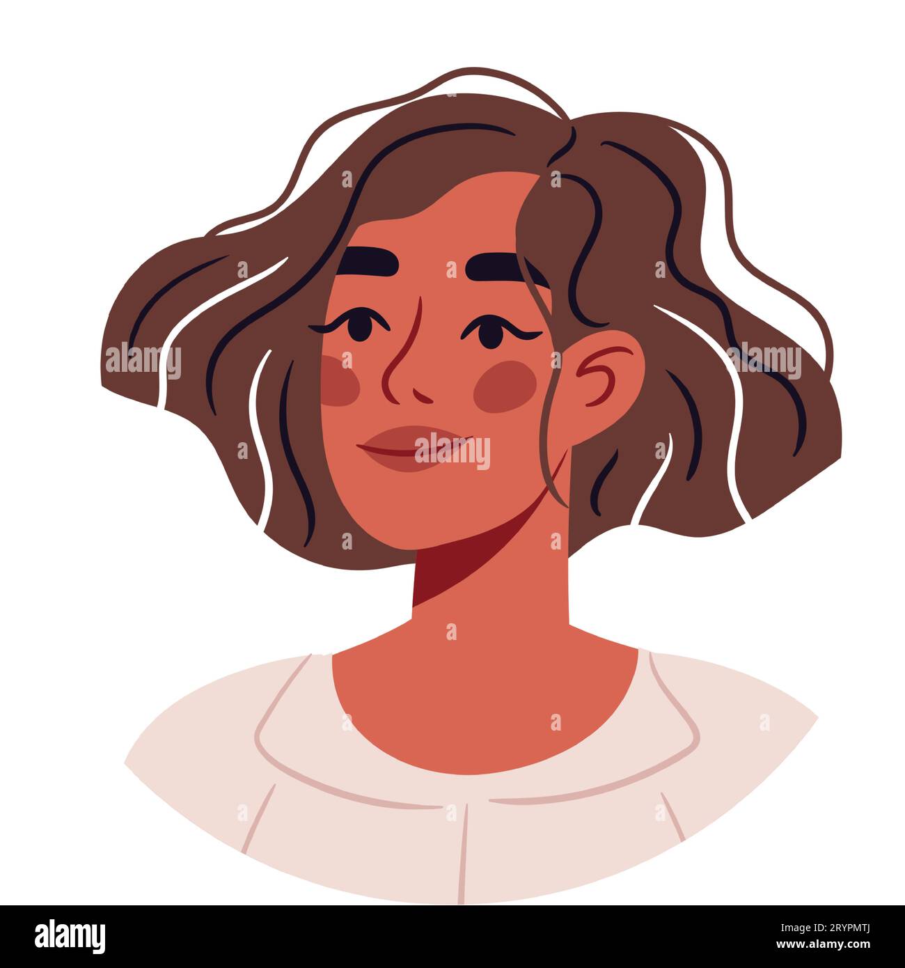 portraits people. Happy woman avatars. Different round face profiles ...