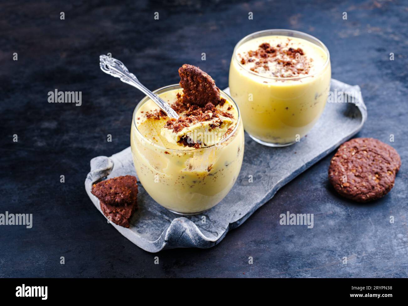 Traditional sea buckthorn orange mousse with crumbles and cuckies ...