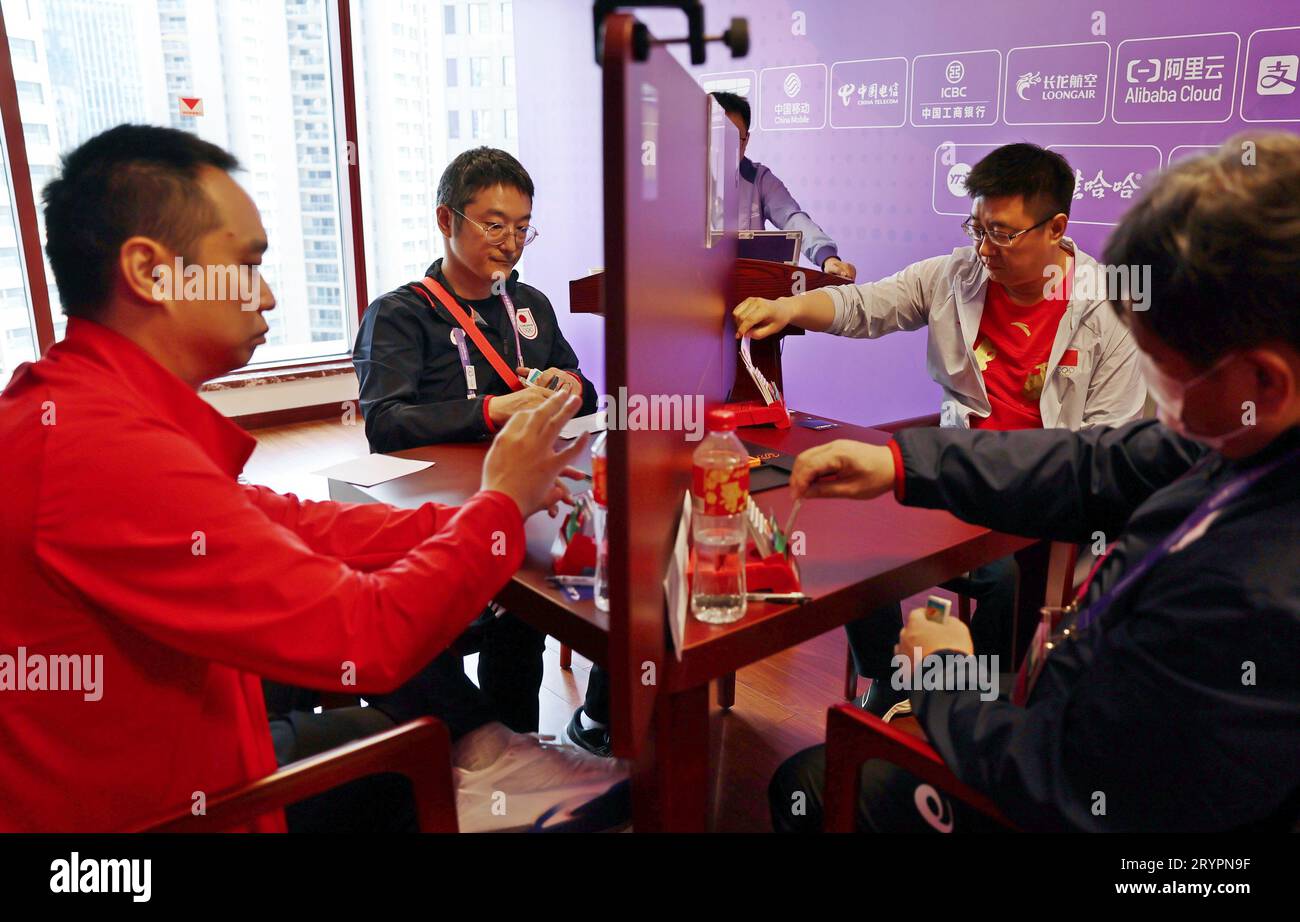 Hangzhou, China's Zhejiang Province. 2nd Oct, 2023. Liu Yinghao (1st L ...