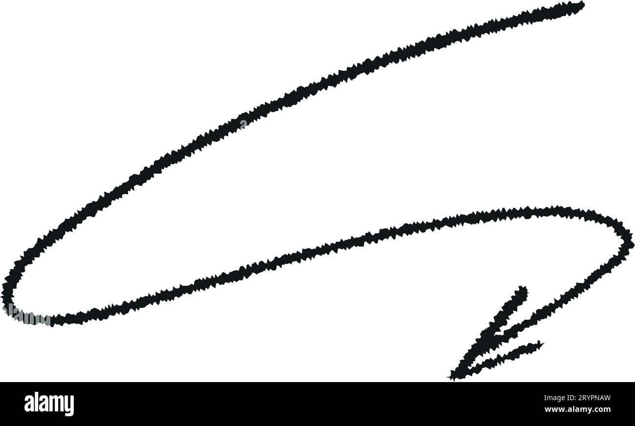 Doodle emphasis arrow icon. Design quirky twist zigzag line, spring ...