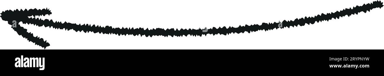 Doodle emphasis arrow icon. Design quirky twist zigzag line, spring ...