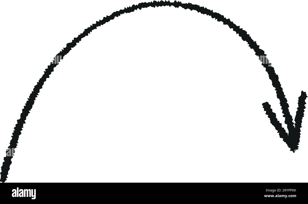 Doodle emphasis arrow icon. Design quirky twist zigzag line, spring ...