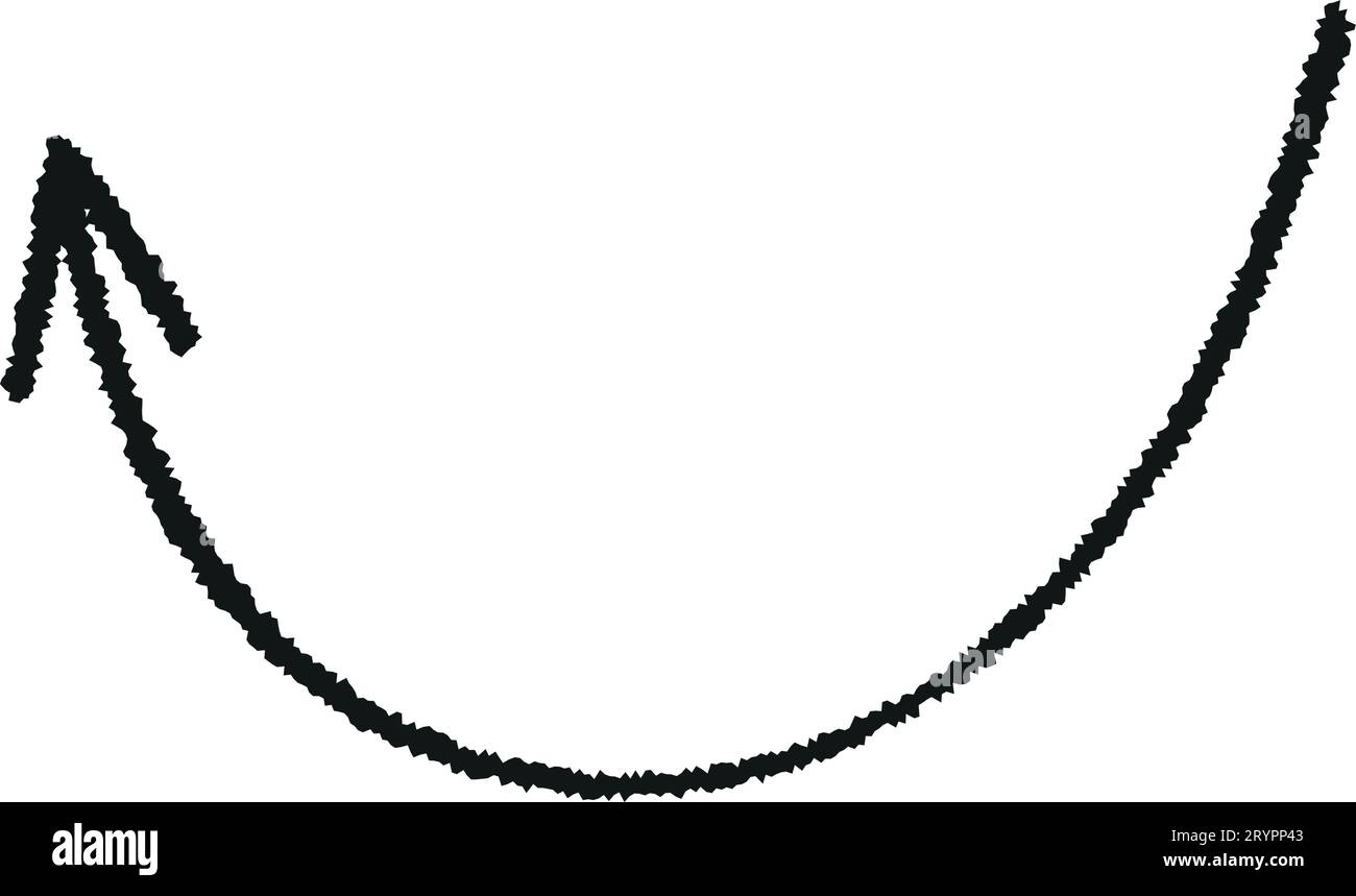 Doodle emphasis arrow icon. Design quirky twist zigzag line, spring ...
