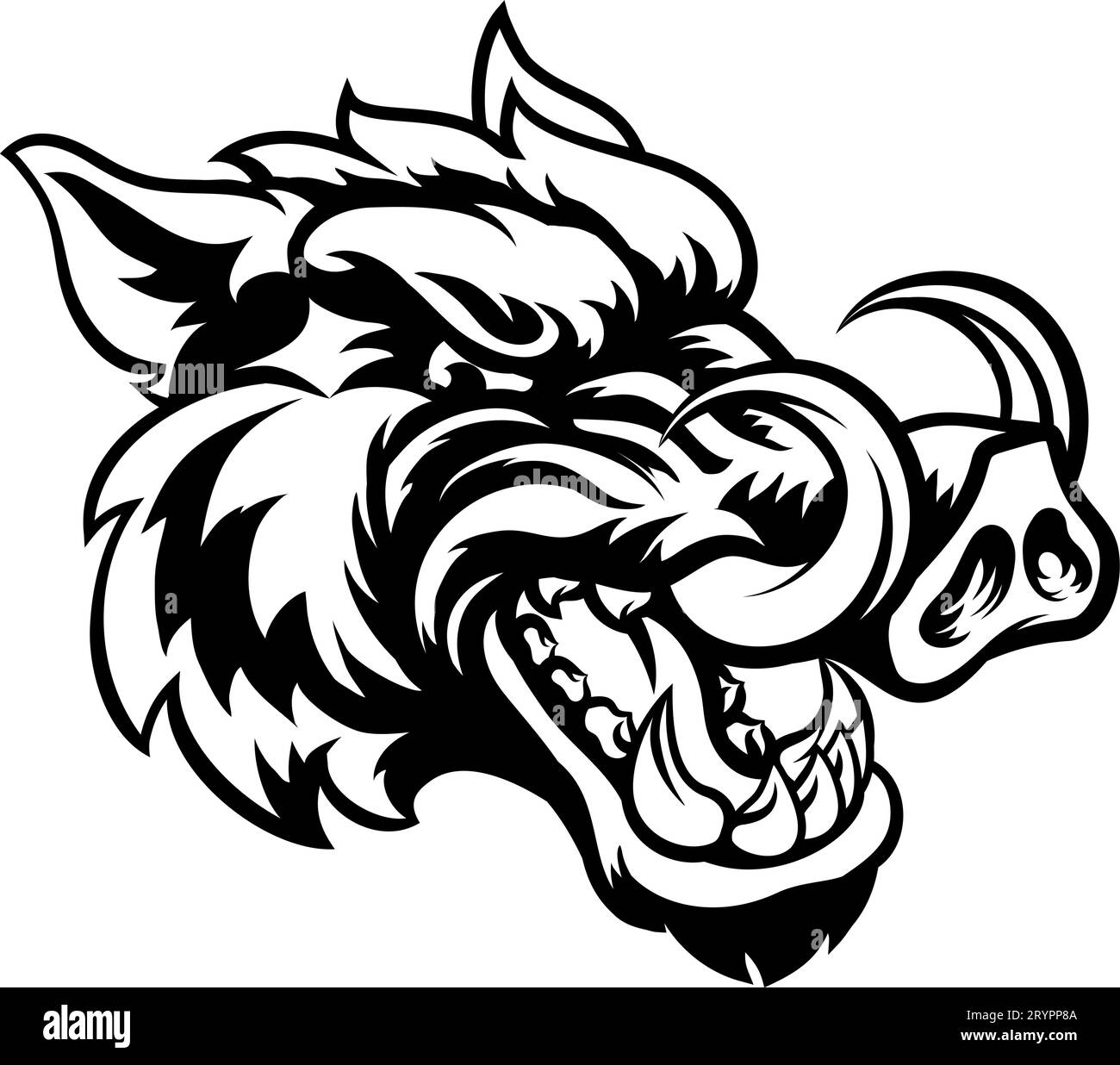 Boar Wild Hog Razorback Warthog Mascot Pig Cartoon Stock Vector Image ...