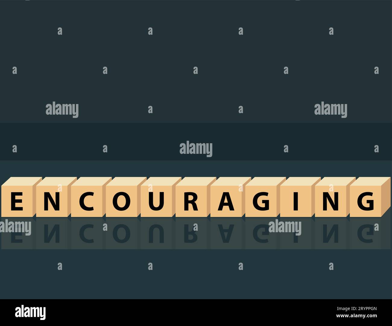 Encouraging: cube words, positivity, vector illustration design for ...
