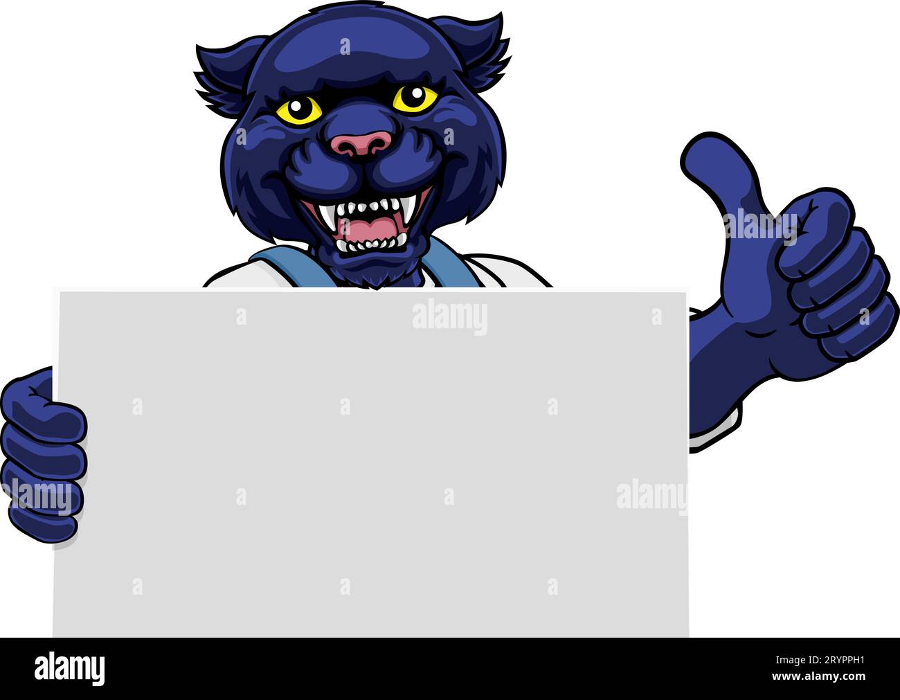 Panther Painter Handyman Mechanic Plumber Cartoon Stock Vector Image ...