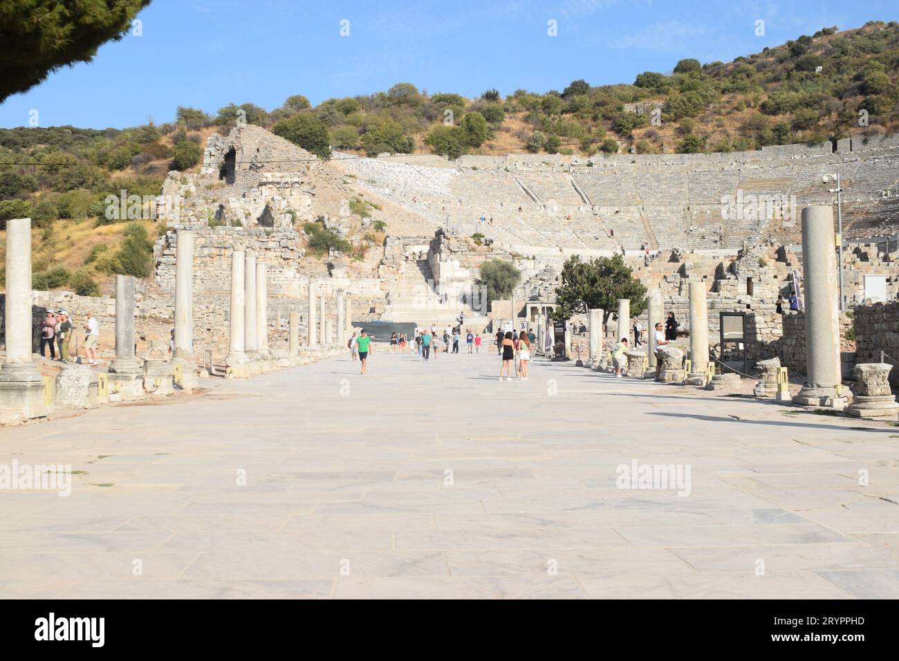 ancient Greek amphitheater in the old city of Ephesus Stock Photo - Alamy