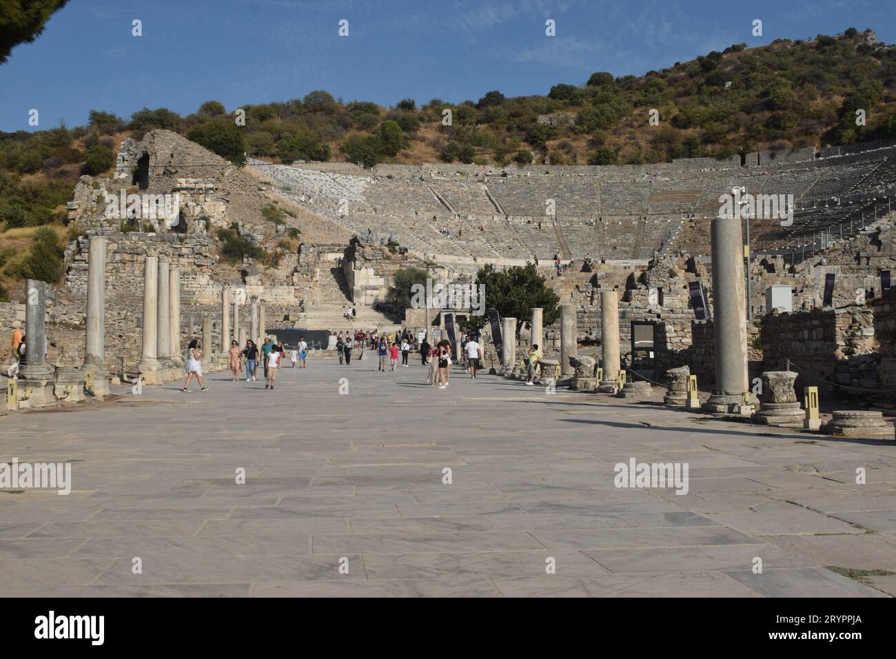 ancient Greek amphitheater in the old city of Ephesus Stock Photo - Alamy