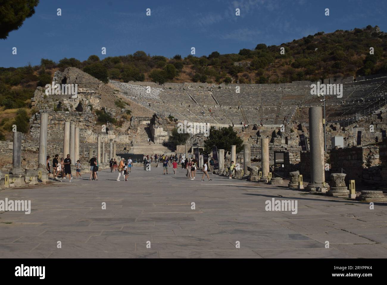 ancient Greek amphitheater in the old city of Ephesus Stock Photo - Alamy