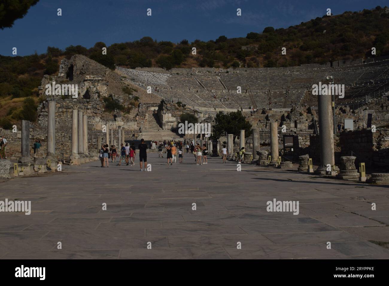 ancient Greek amphitheater in the old city of Ephesus Stock Photo - Alamy