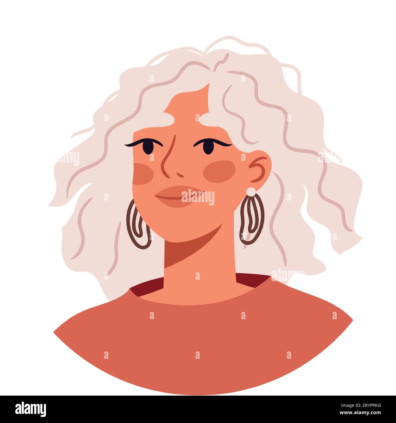 portraits people. Happy woman avatars. Different round face profiles ...