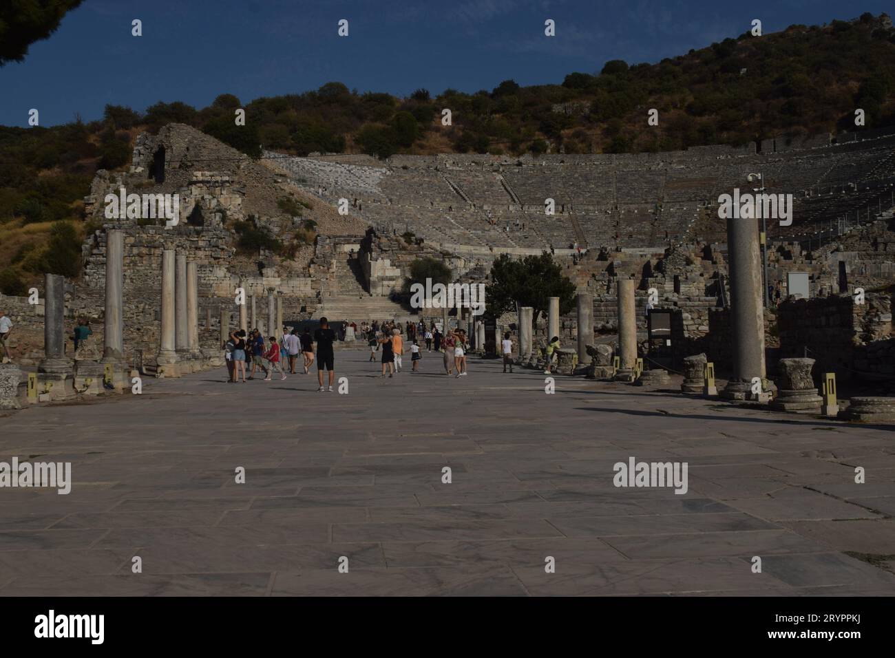 ancient Greek amphitheater in the old city of Ephesus Stock Photo - Alamy