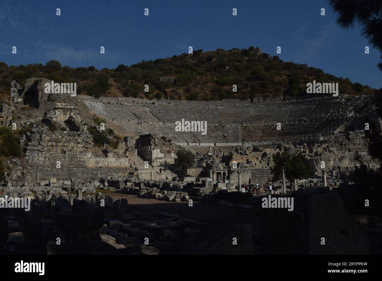 ancient Greek amphitheater in the old city of Ephesus Stock Photo - Alamy