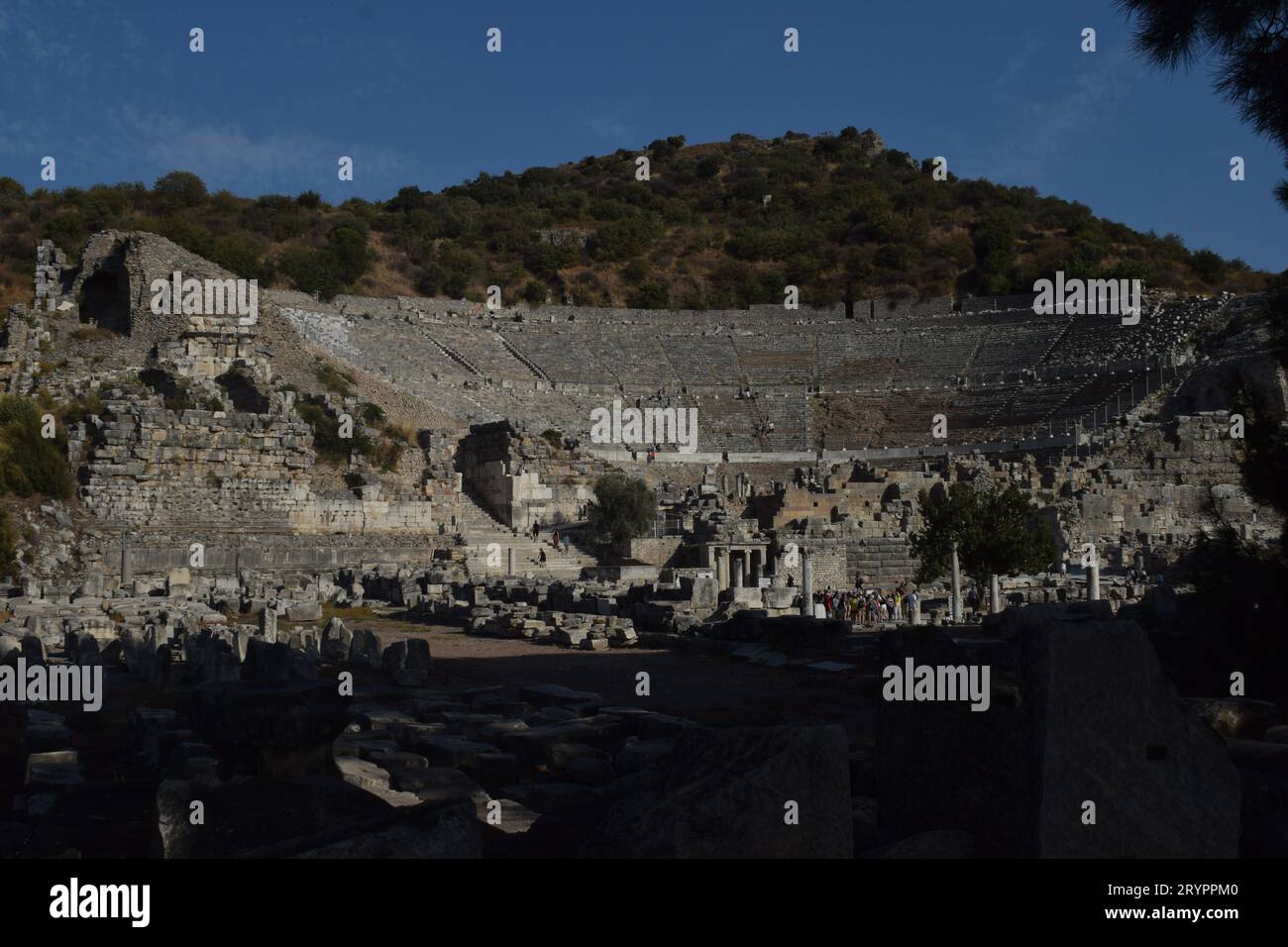ancient Greek amphitheater in the old city of Ephesus Stock Photo - Alamy