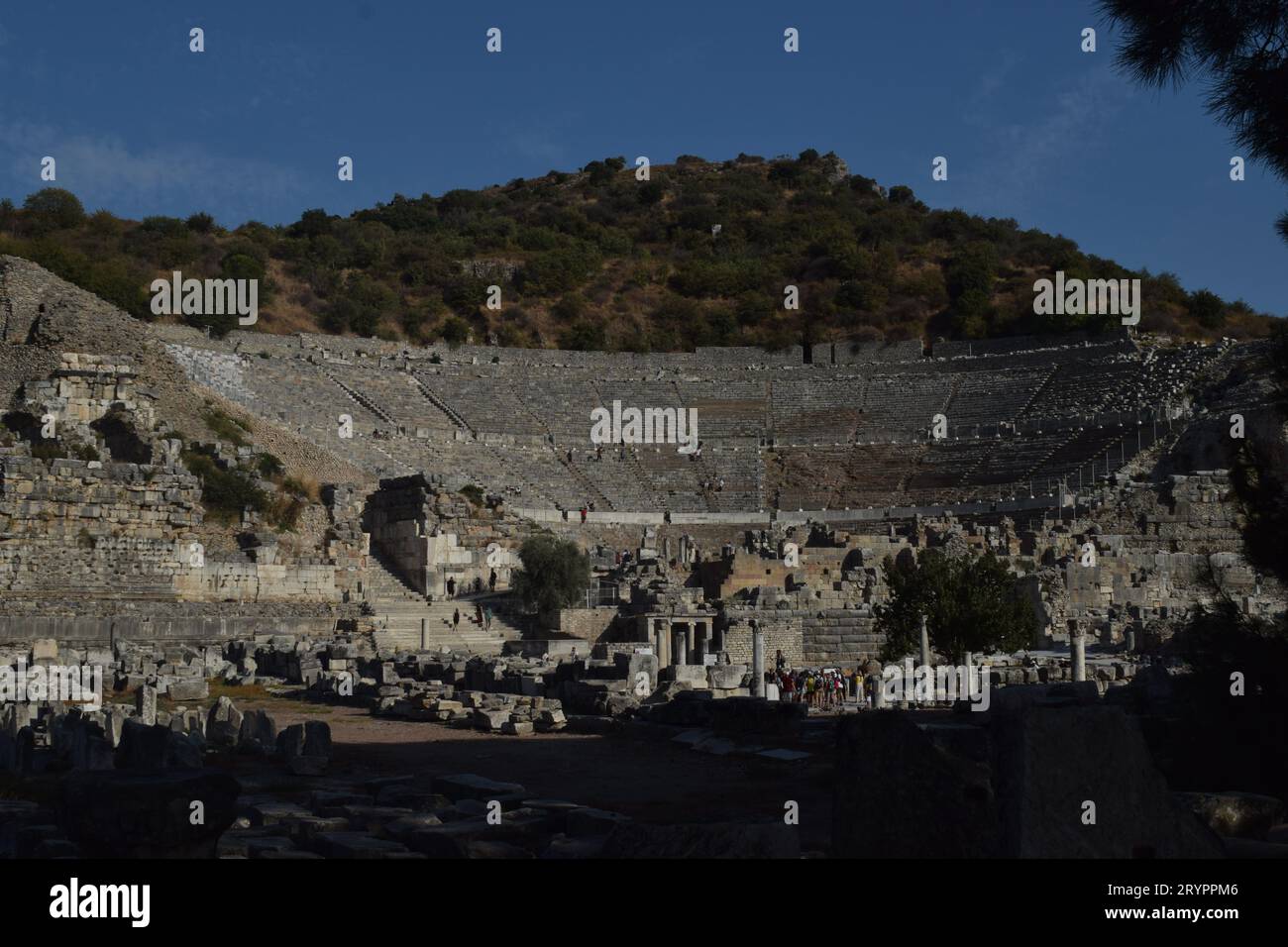 ancient Greek amphitheater in the old city of Ephesus Stock Photo - Alamy