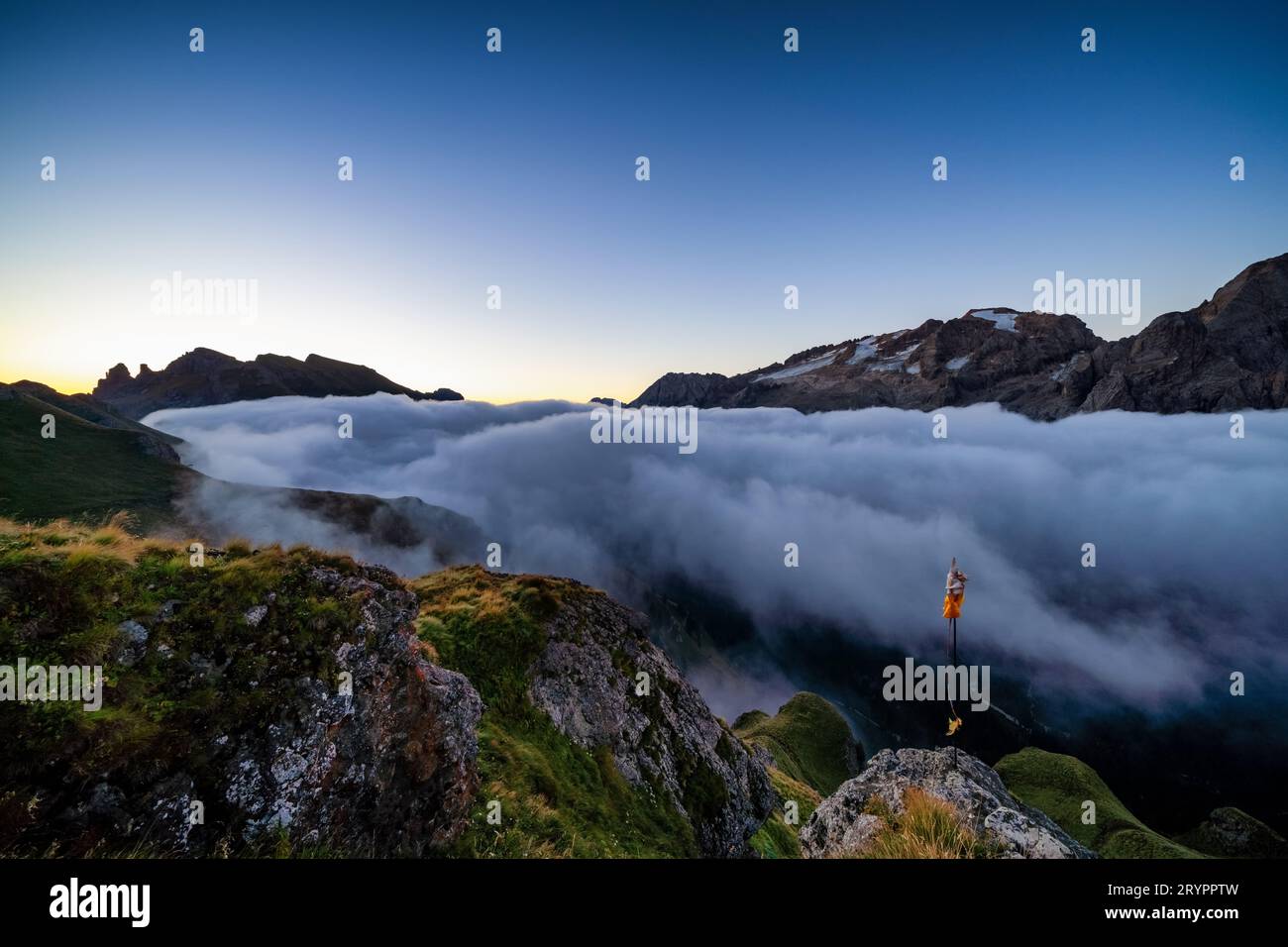 Morning at Rifugio Viel Dal Pan while hiking on Alta Via 2 near Canazei ...