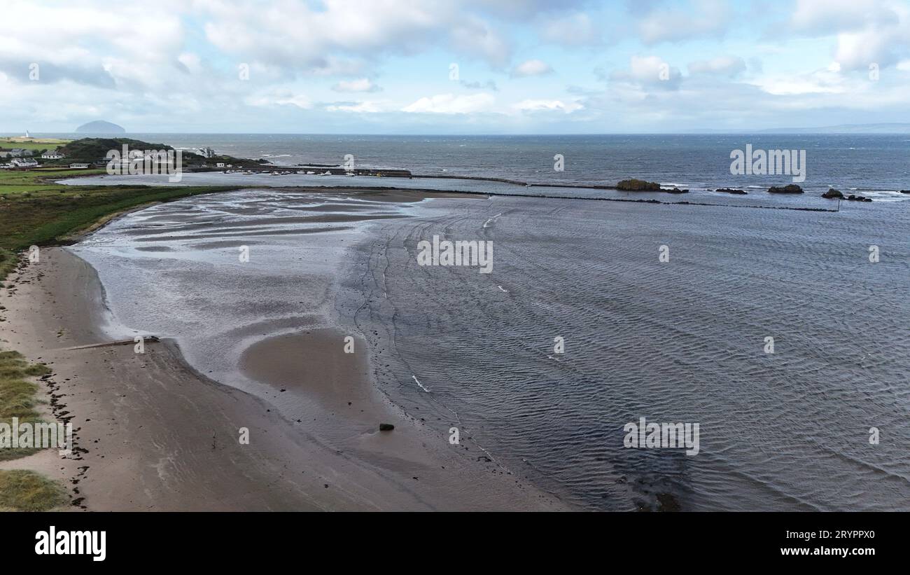 An aerial view of the Maidens, Ayrshire, Scotland, showcasing the vast ...
