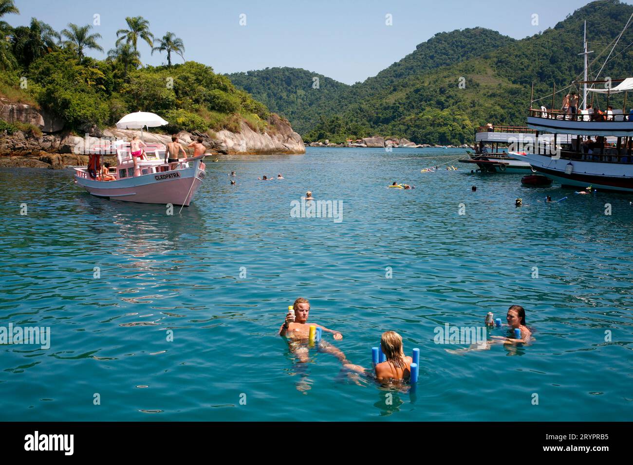 Tourist on a chartered fishing boat cruising between the different ...