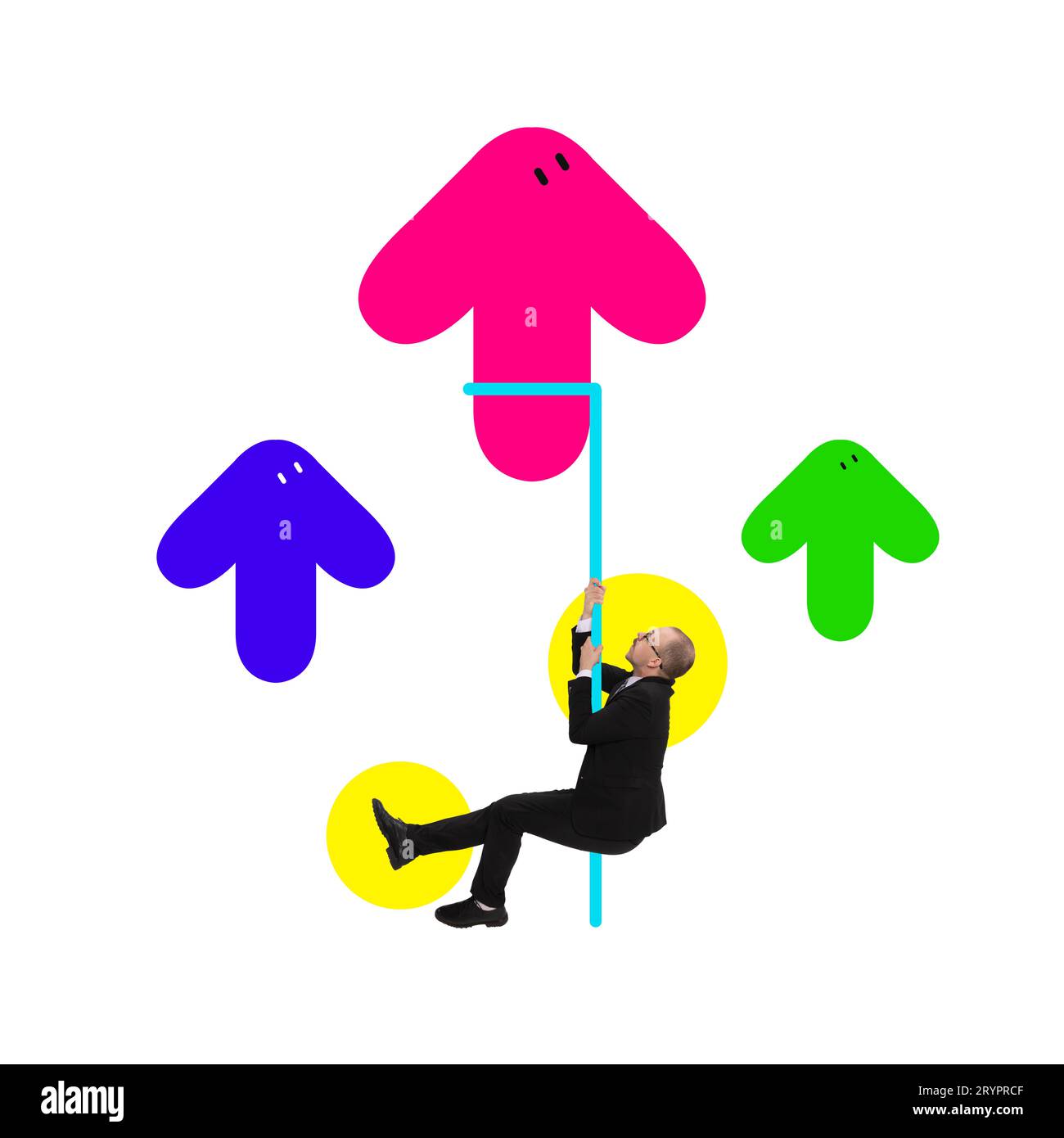 Poster. Contemporary art collage, Modern creative artwork. Business man ...