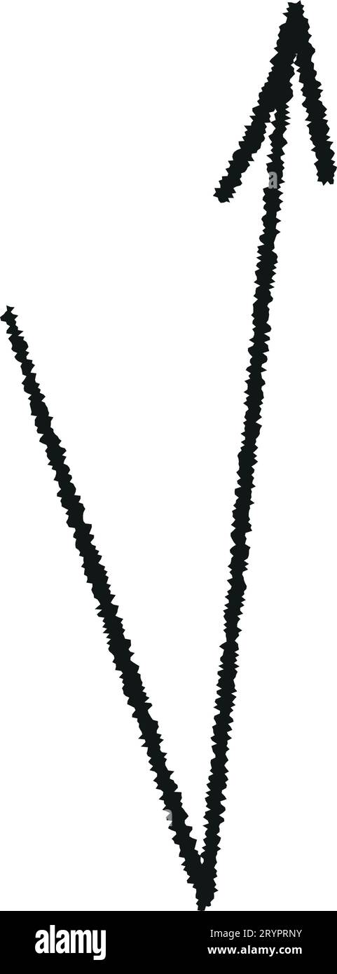 Doodle emphasis arrow icon. Design quirky twist zigzag line, spring ...