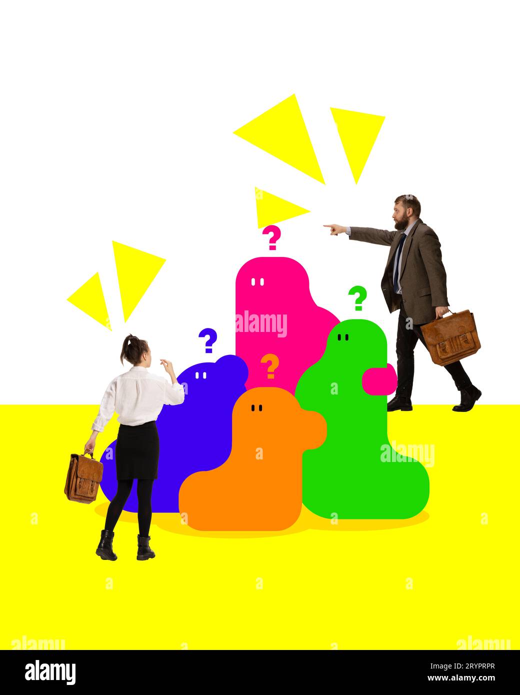 Poster. Contemporary art collage, Modern creative artwork. Business ...