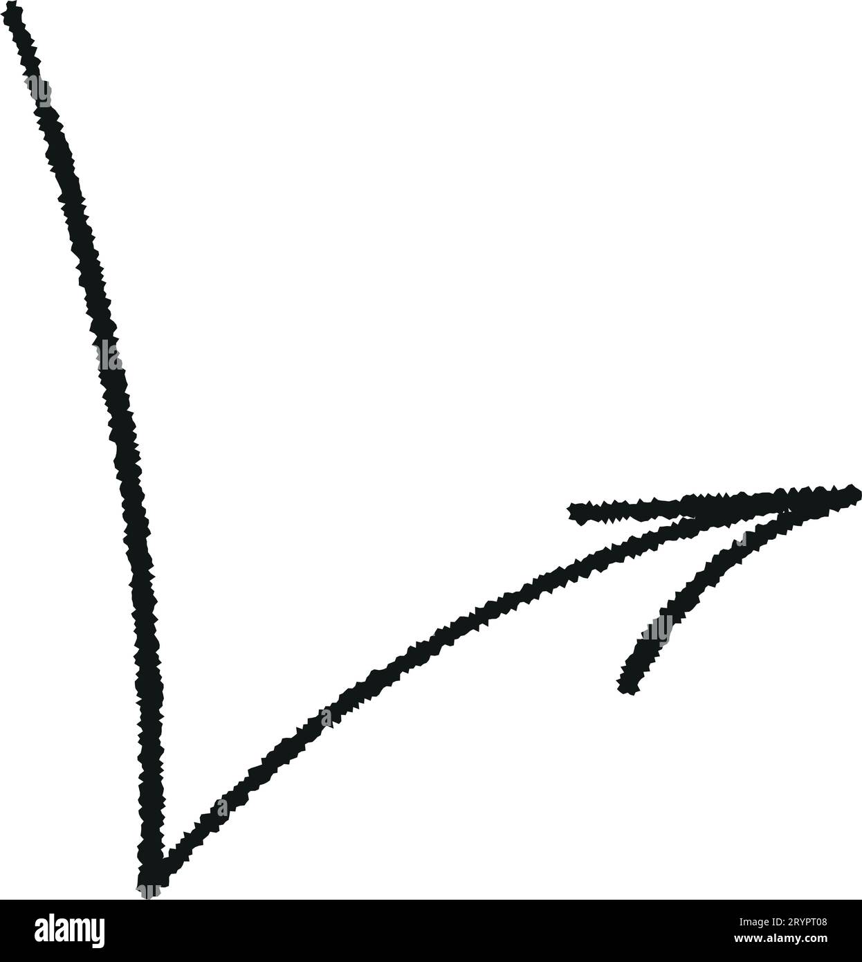 Doodle emphasis arrow icon. Design quirky twist zigzag line, spring ...