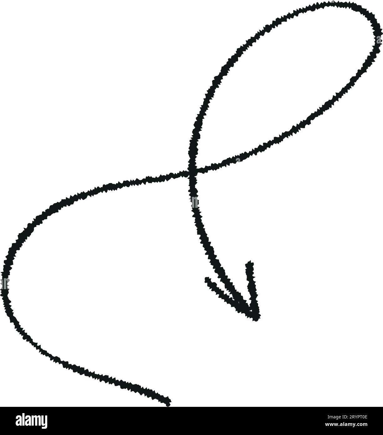 Doodle emphasis arrow icon. Design quirky twist zigzag line, spring ...