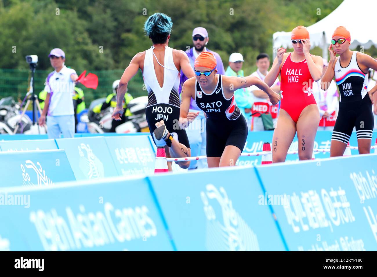 Jieshou, China. 2nd Oct, 2023. (L-R) Takumi Hojo, Yuka Sato (JPN ...