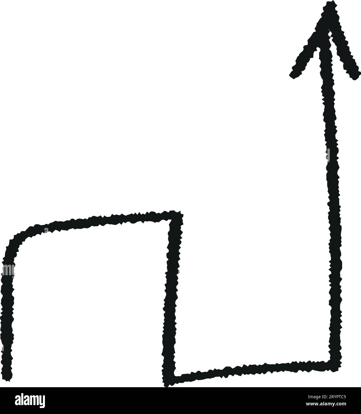 Doodle emphasis arrow icon. Design quirky twist zigzag line, spring ...