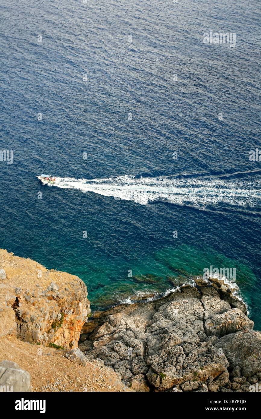 Speed boat, Rhodes, Greece Stock Photo - Alamy