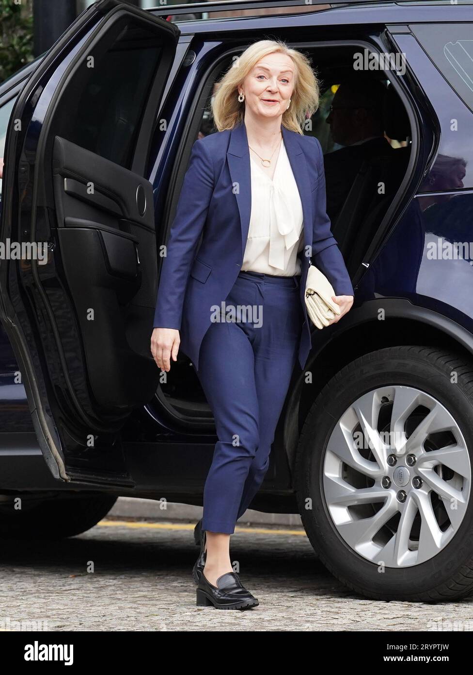 Liz Truss arrives at the Conservative Party annual conference at the ...