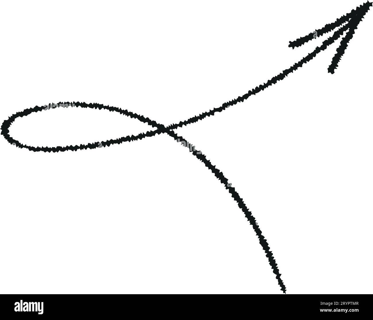 Doodle emphasis arrow icon. Design quirky twist zigzag line, spring ...