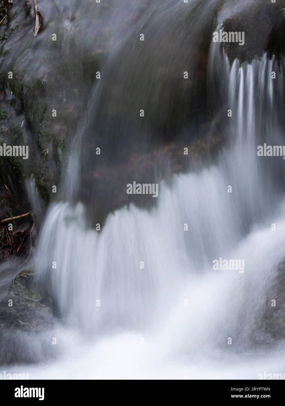 Waterfalls and cascades in Ashes Hollow, a valley on The Long Mynd ...