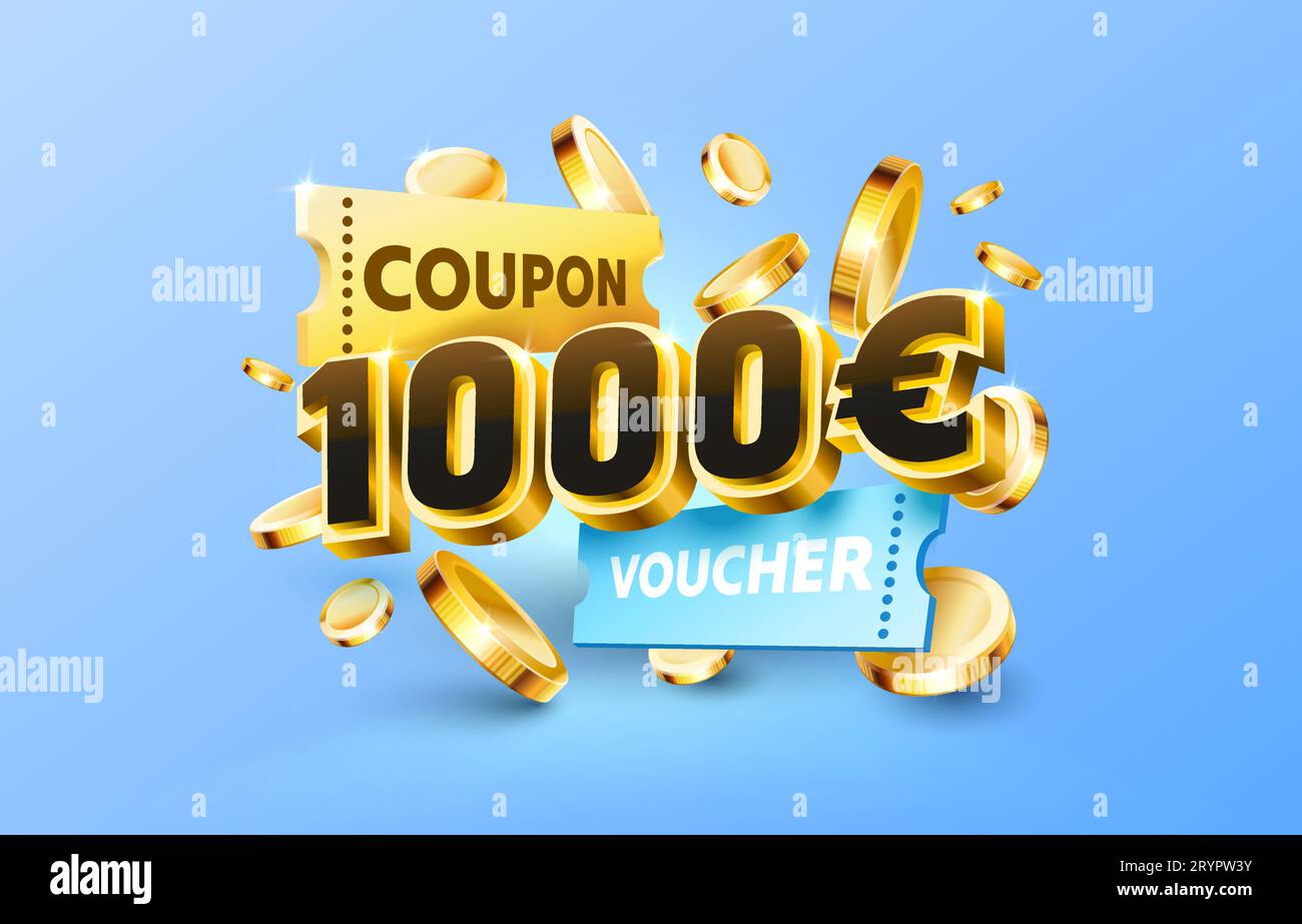 Voucher 1000 euro gift Stock Vector Images - Alamy