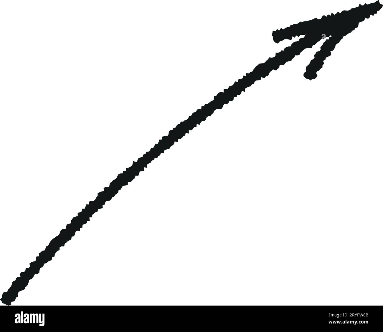 Doodle emphasis arrow icon. Design quirky twist zigzag line, spring ...