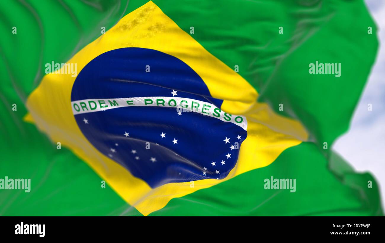 Waving brazil flag hi-res stock photography and images - Alamy