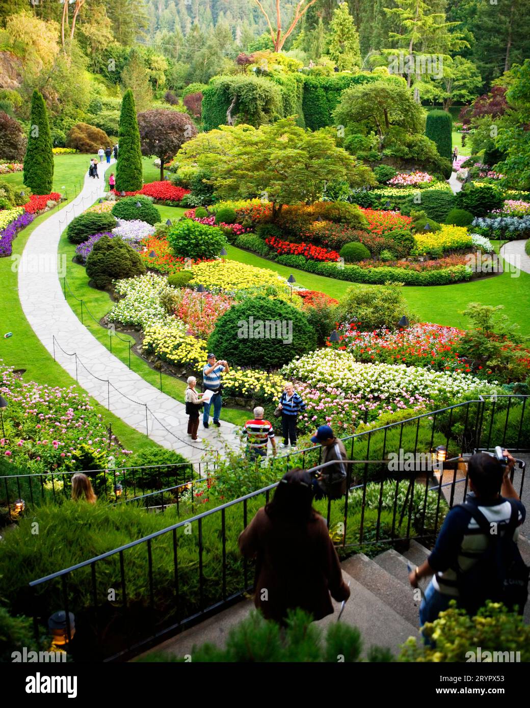 High angel view of gardens Stock Photo - Alamy