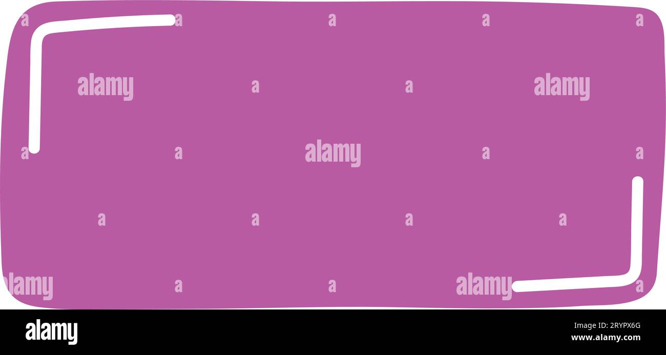 Rectangle pink frame line. square shape outline on hand draw style ...