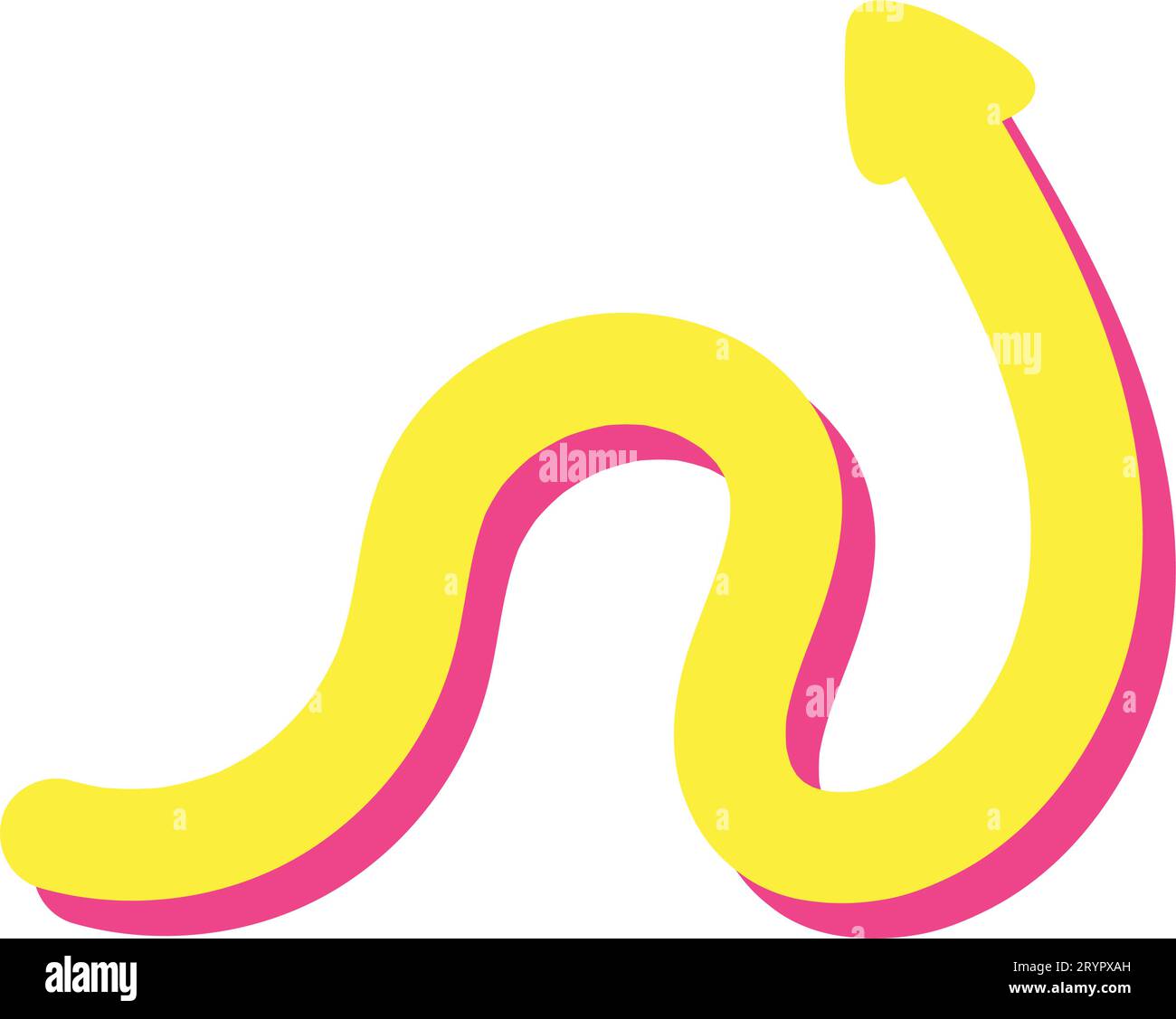 Doodle spiral arrows icon. Design quirky twist zigzag line, spring coil ...