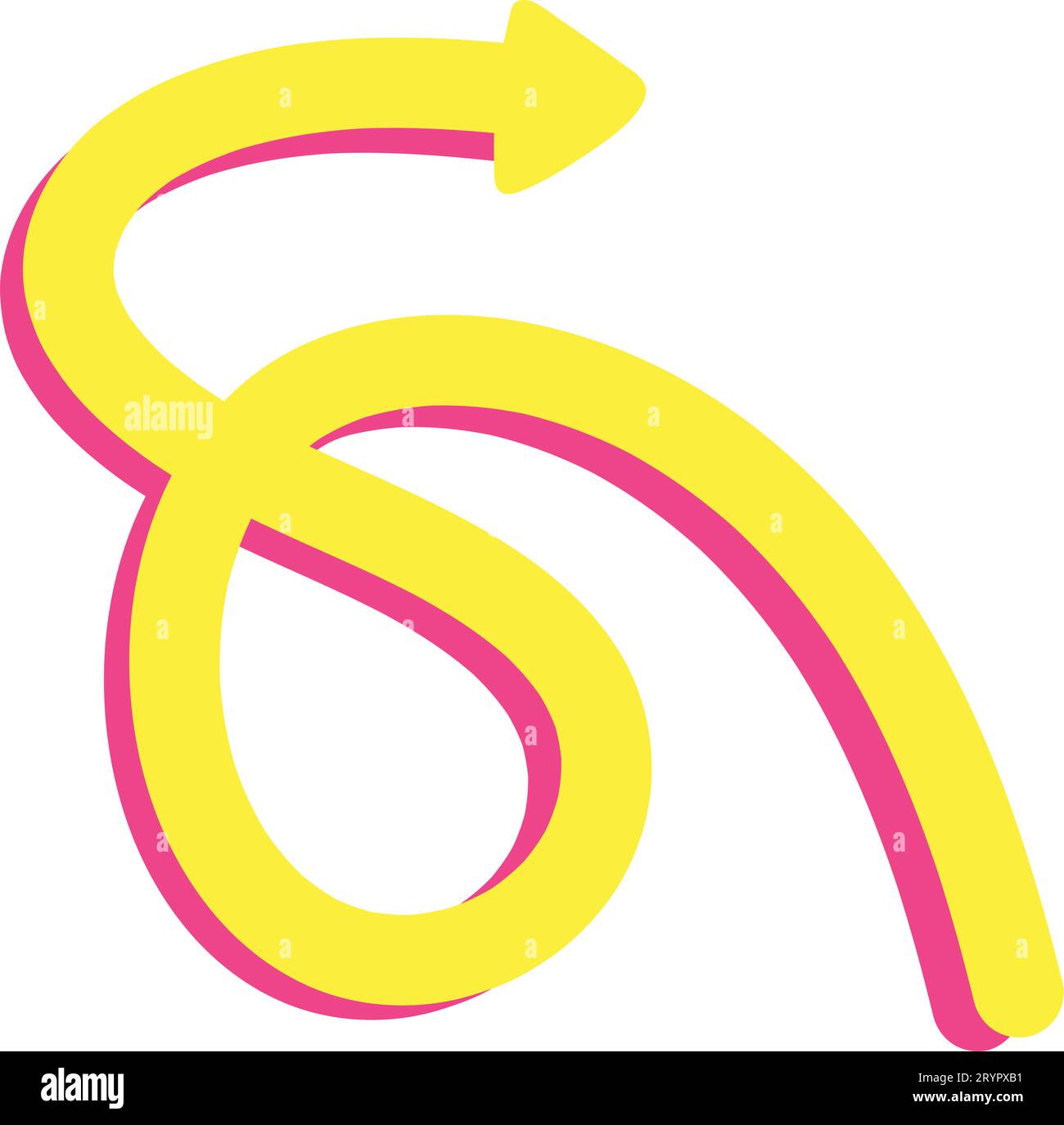 Doodle spiral arrows icon. Design quirky twist zigzag line, spring coil ...